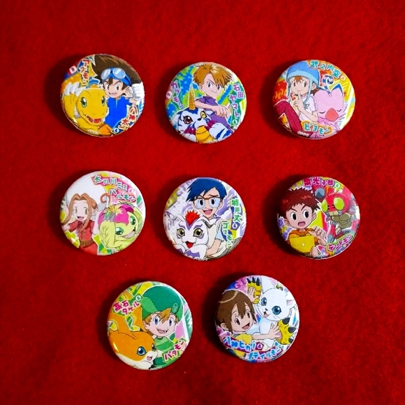 Handmade | Accessories | Handmade Anime Digimon Button Pins Set Of 8 ...